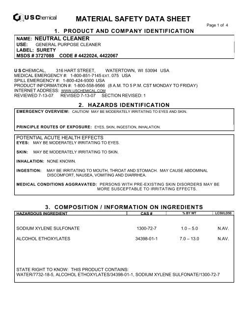 Surety Neutral Cleaner