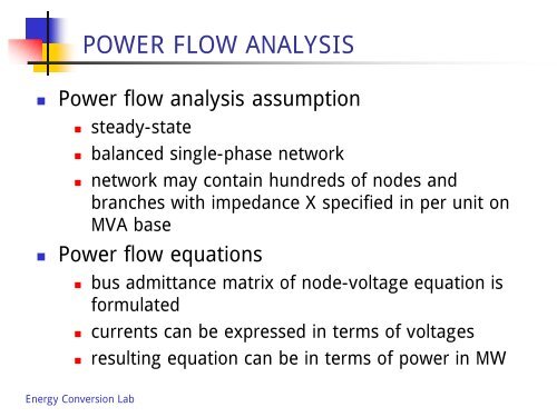 POWER FLOW ANALYSIS