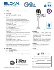 Instrucciones de Instalación: G2 Optima Plus - Sloan Valve Company