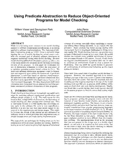 Using Predicate Abstraction To Reduce Object Oriented Programs For 3909