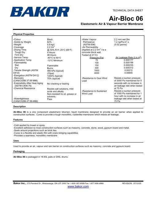 TECHNICAL DATA SHEET