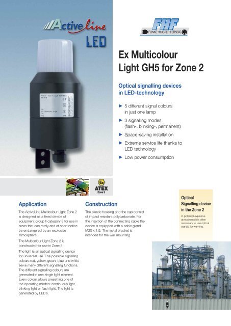 GH5 ATEX Multicolor Visual Status Indicator, Tower Light & Stack Light