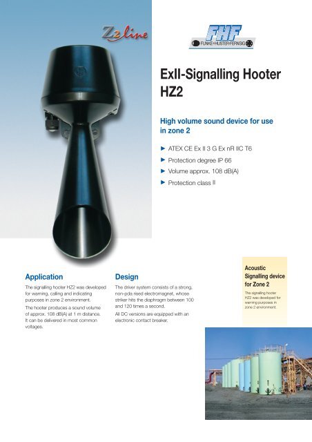 HZ2 ATEX Zone 2 High Volume Industrial Alarm Horn