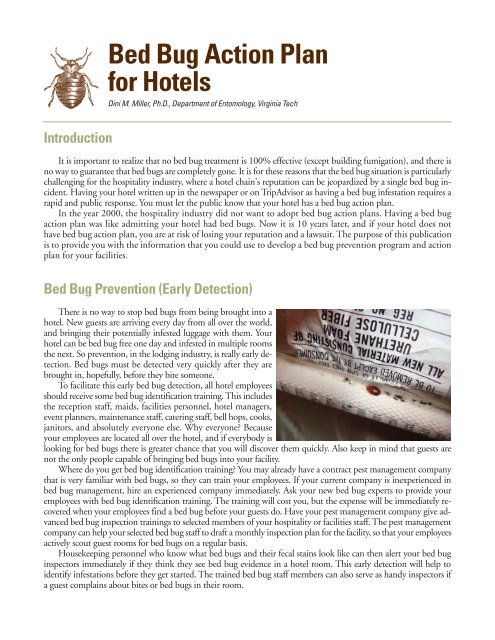 Bed Bug Action Plan for Hotels - Virginia Department of Agriculture ...