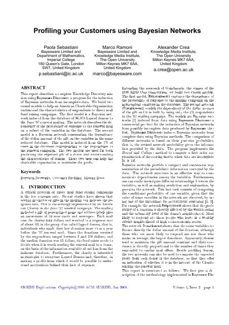 Profiling Your Customers Using Bayesian Networks