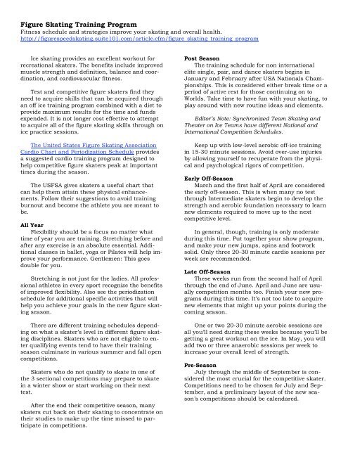 Figure Skating Training Program - Ice skating resources