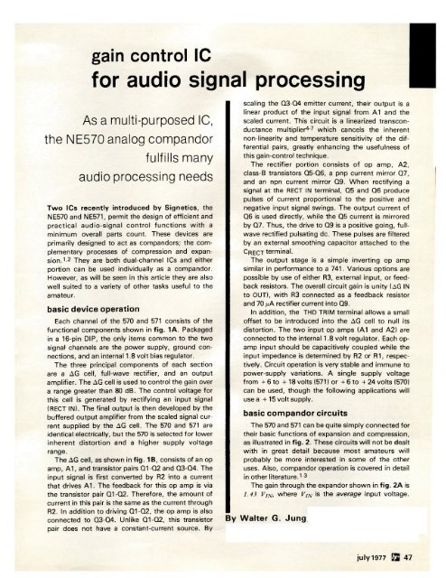Gain Control IC for Audio Signal Processing - Walt Jung