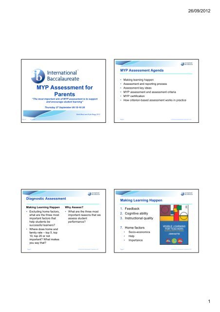 MYP Assessment for Parents - Bavarian International School