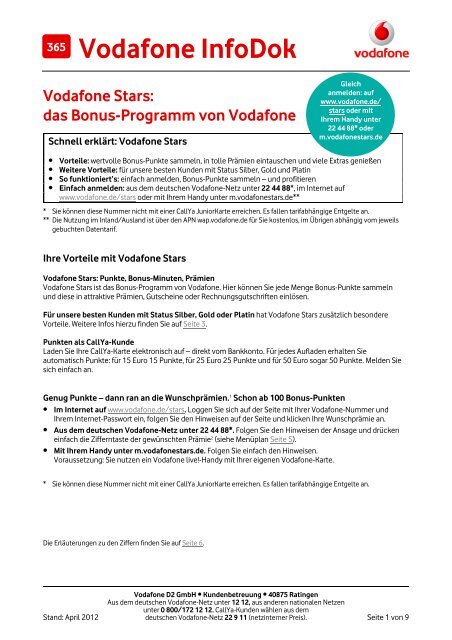 Infodok Infodok 365: Vodafone Stars: das Bonusprogramm von ...