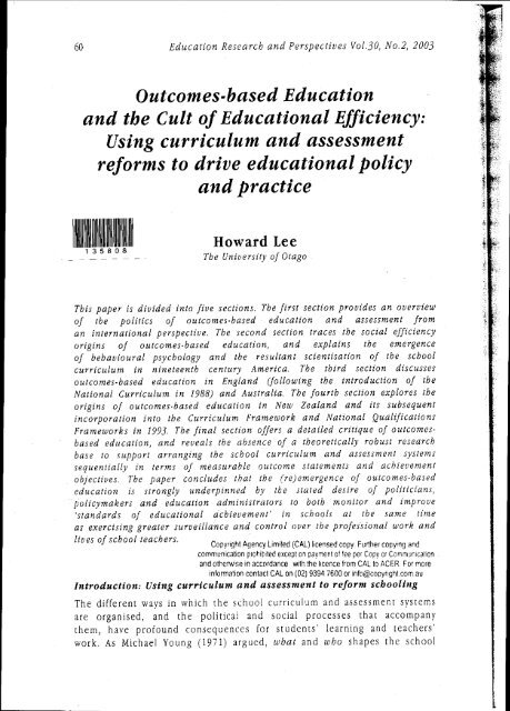 Outcomes-based education and the cult of educational efficiency