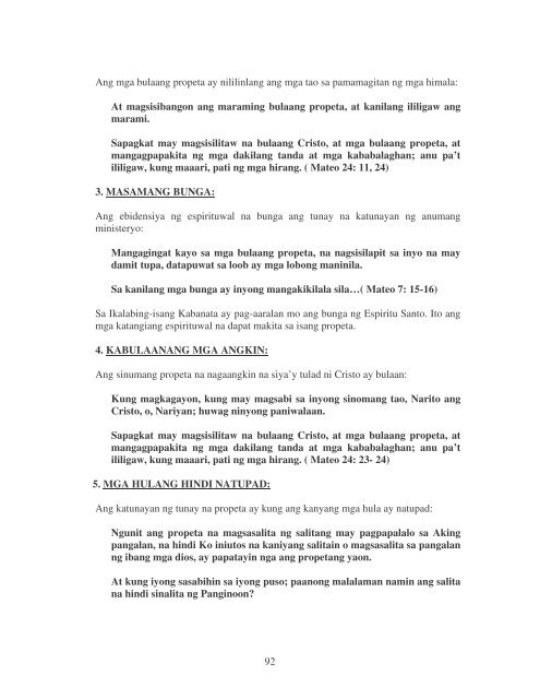 Ang mga bulaang propeta a