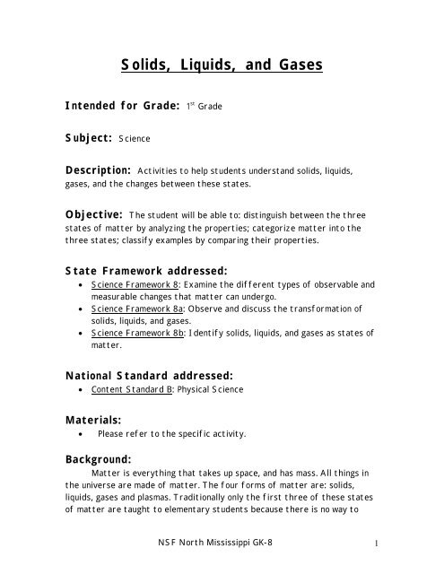 Solids, Liquids, and Gases - University of Mississippi