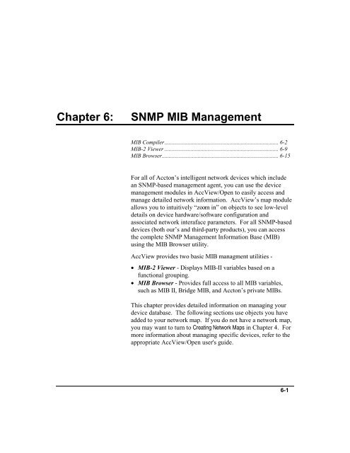 Chapter 6 : SNMP MIB Management