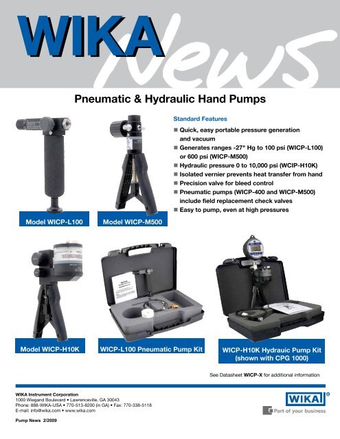 Pneumatic & Hydraulic Hand Pumps - WIKA