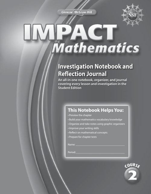 Investigation Notebook and Reflection Journal - McGraw-Hill Higher ...