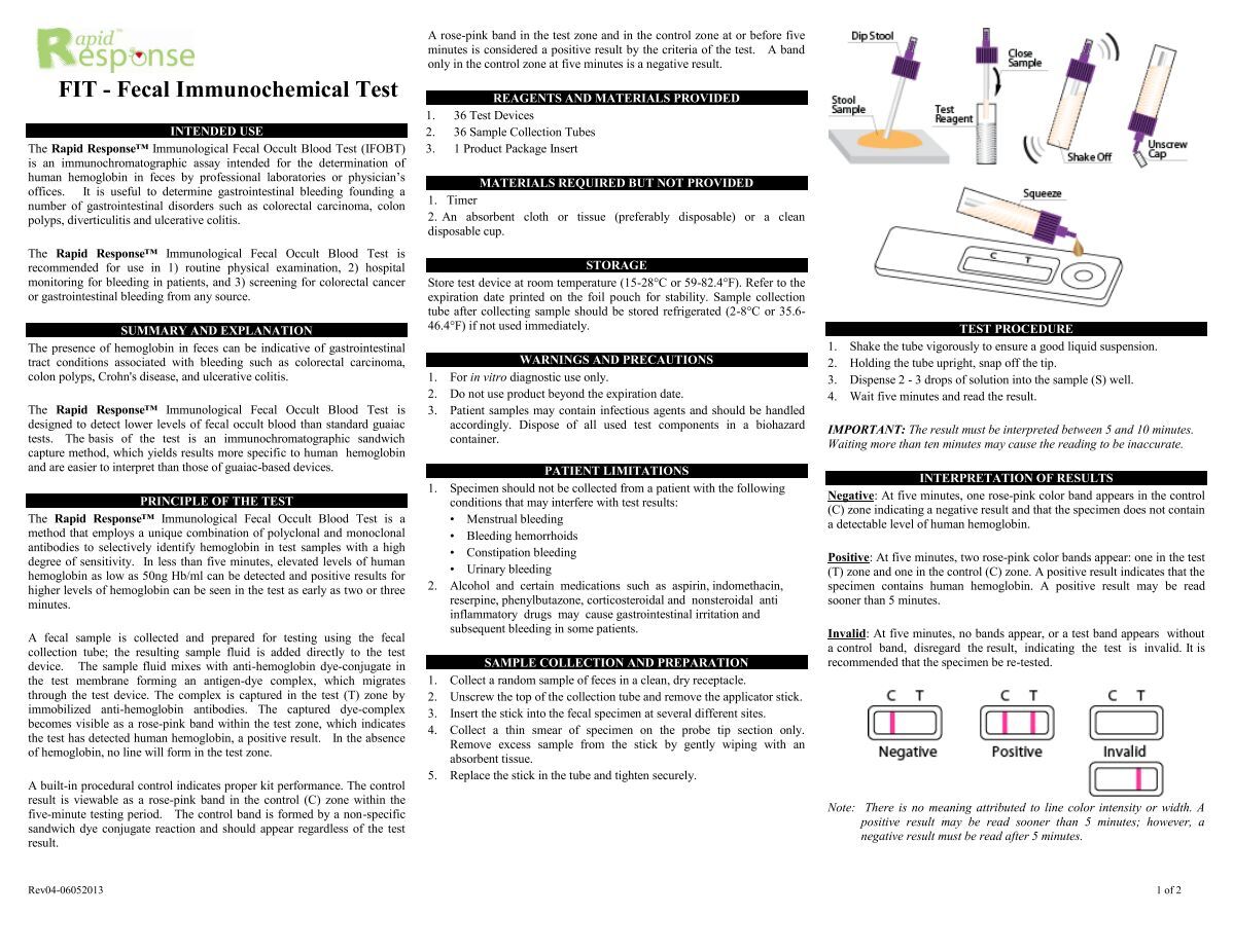 FIT - Fecal Immunochemical Test - BTNX Inc