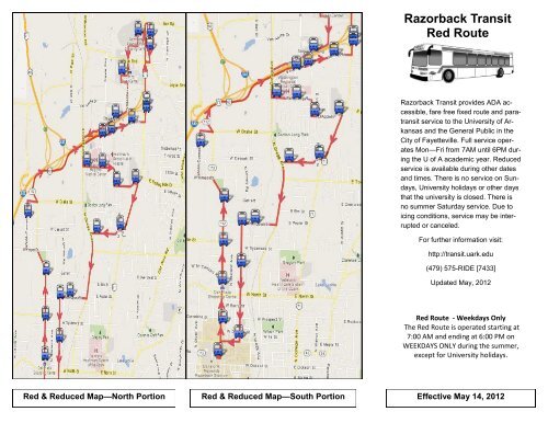 Razorback Transit Red Route - Transit and Parking