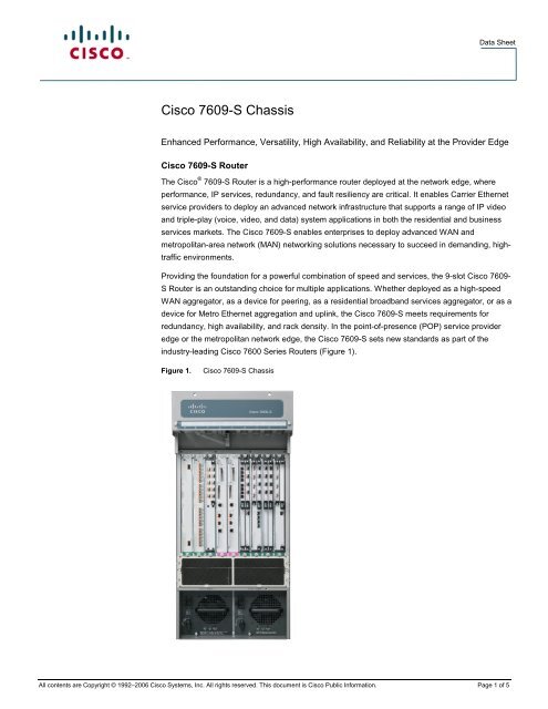 Cisco 7609-S Chassis - Used Network Equipment
