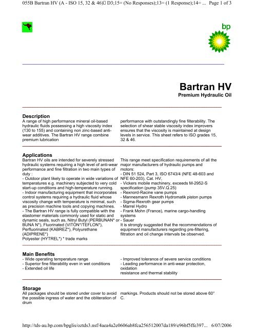 Bartran HV - Castrol TDS