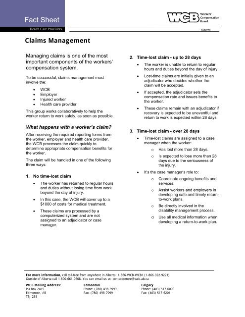 Fact Sheet - Workers' Compensation Board