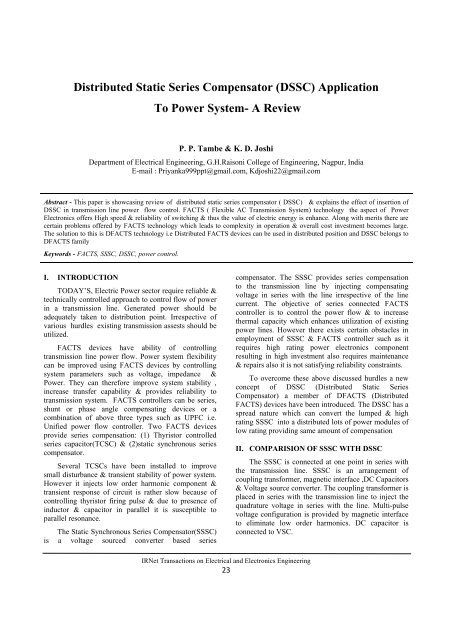 Distributed Static Series Compensator (DSSC ... - IRNet Explore