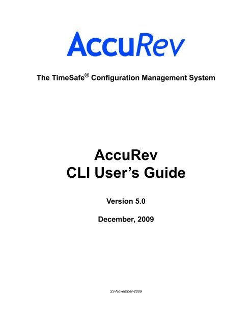 AccuRev CLI User's Guide