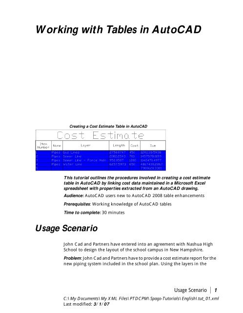 Working with Tables in AutoCAD