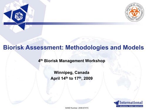 Biorisk Assessment: Methodologies and Models - Sandia National ...