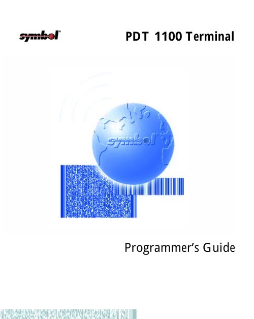 PDT 1100 Terminal Programmer's Guide - Symbol