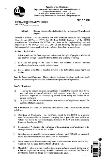 DENR Administrative Order No. 2010-24