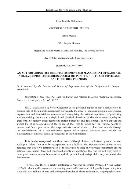 Republic Act No. 7586