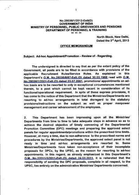 28036/1/2012- Estt (D)