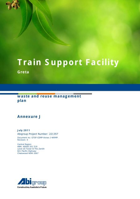 Waste Management Plan - Pacific National