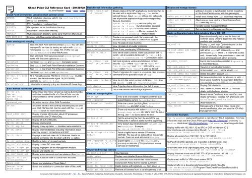 Check Point CLI Reference Card - 20120724 - Jens Roesen