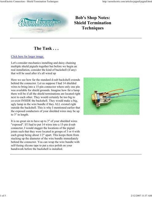 AeroElectric Connection - Shield Termination Techniques