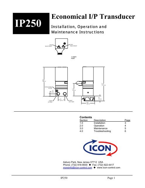 IP250 Economical I/P Transducer - ControlAir