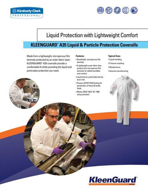 KLEENGUARD* A35 Liquid & Particle Protection Coveralls