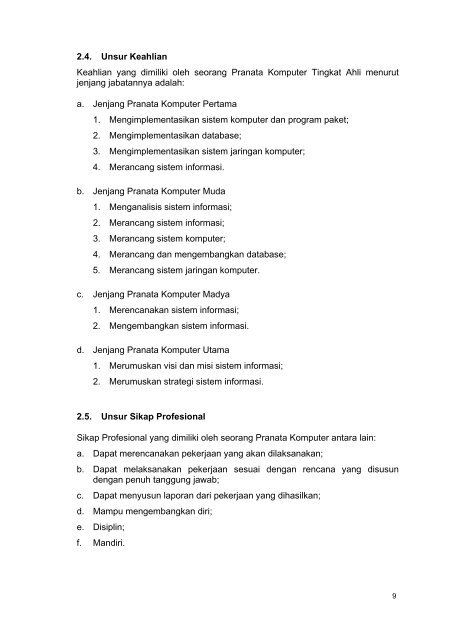 2.4. Unsur Keahlian Keahl