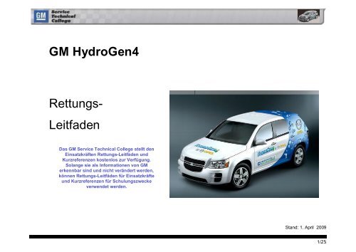 GM HydroGen4 Rettungs- Leitfaden