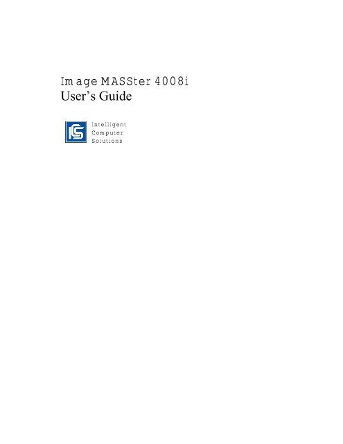 Image MASSter 4008i User's Guide - ICS-IQ.com