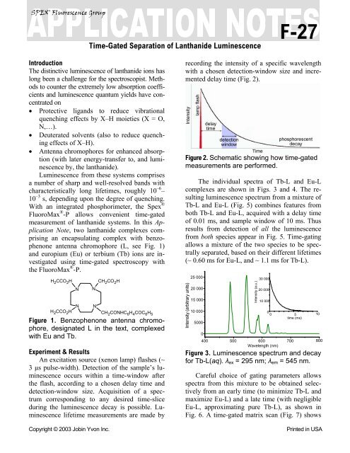 Time Gated Separation Of Lanthanide Luminescence Horiba
