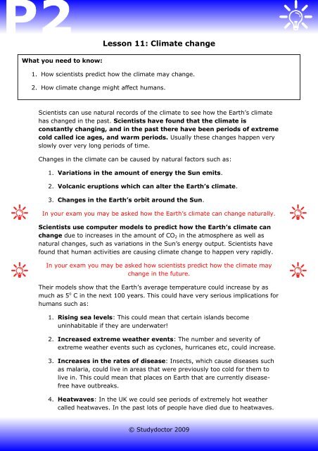 Climate change - Lesson 1