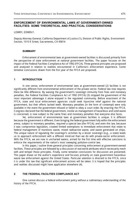 enforcement of environmental laws at government-owned ... - Inece