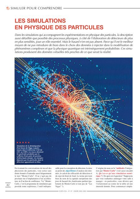 Les simulations en physique des particules - CEA