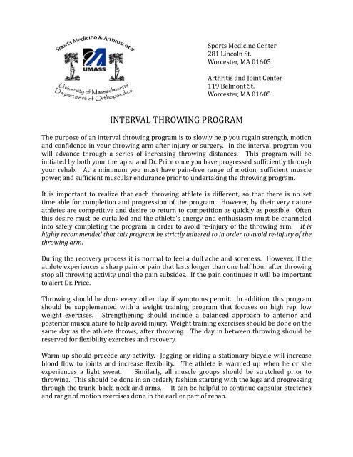 Interval Throwing Program