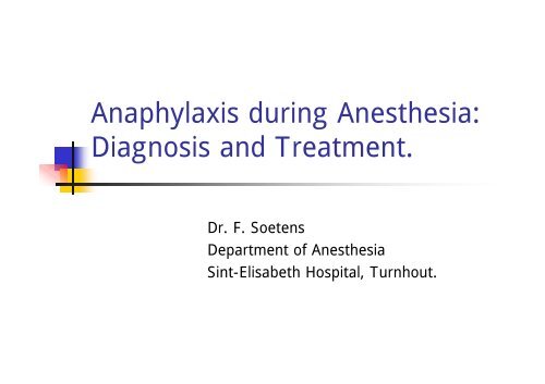 Anaphylaxis during Anesthesia: Diagnosis and ... - KU Leuven