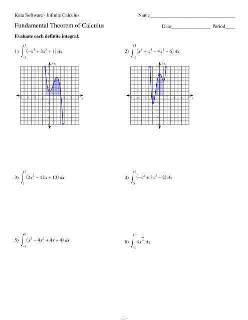 First Fundamental Theorem of Calculus - Kuta Software