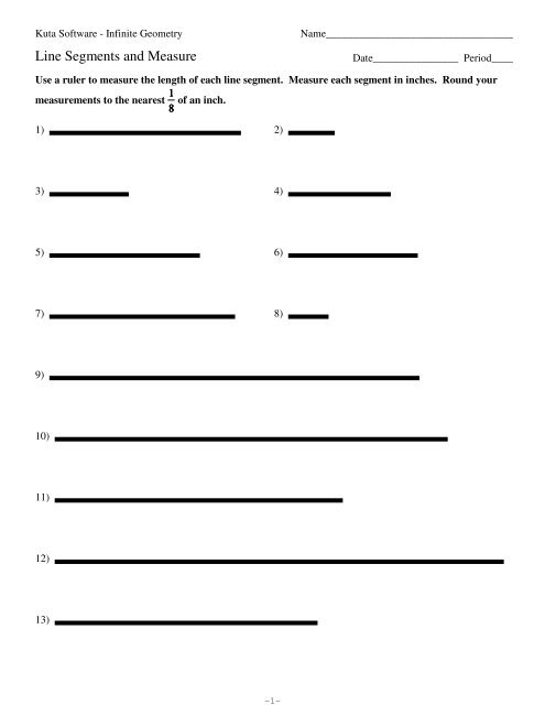 Measuring Line Segments Worksheets Geometry For Kids | Geometry Basics