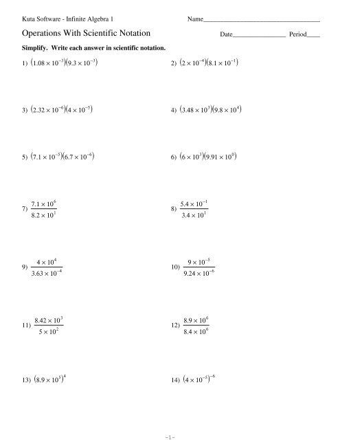 Scientific Notation Worksheet Works Answers Kuta Software Must See