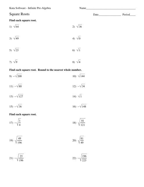 Solving Quadratic Equations With Square Roots Kuta - Tessshebaylo Solving Quadratic Equations With Square Roots Kuta - Tessshebaylo